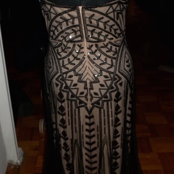 Lvnes | Dresses | 92s Gatsby Black Mesh Flapper Gown | Poshmark